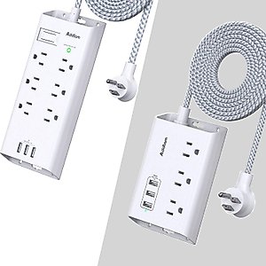 Power Strip Surge Protector, Addtam 6 Outlets and 3 USB Ports 5Ft Long Extension Cord and Power Strip with USB, Addtam ETL Certificate Flat Plug Extension Cord with 3 USB Ports, 3 Outlets