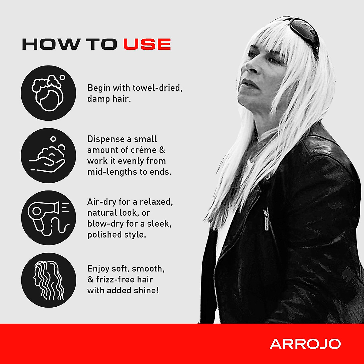 ARROJO Hair Creme with Macadamia Hair Products - Provides Essential Moisture & Silky Texture - Contains Shea Butter, Macadamia Seed Oil, Oat Protein & Vitamin B5 - Arrojo Hair Products