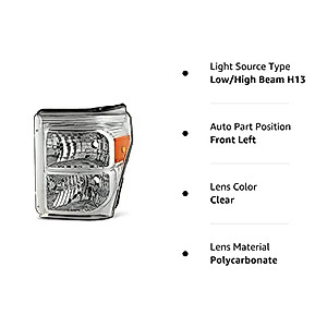 ACANII - For 2011-2016 Ford F250 F350 F450 F550 SuperDuty Replacement Headlight Headlamp - Driver Side Only