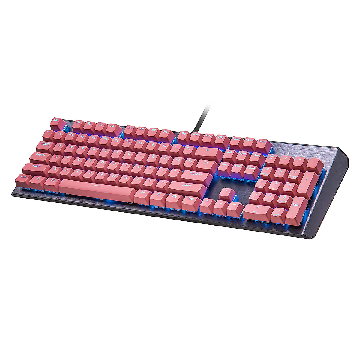 Cooler Master PBT Doubleshot Backlit Keycap Upgrade Set Sakura Pink for Mechanical Keyboards, Compatible with Standard US 104 Layout Keyboards (KC-NPDMF1-US)
