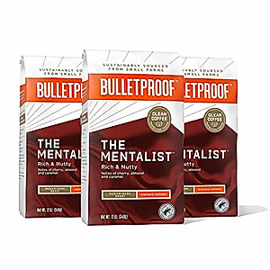 Bulletproof The Mentalist Medium-Dark Roast Ground Coffee, 12 Ounces (Pack of 3), 100% Arabica Coffee Sourced from Guatemala, Colombia & El Salvador