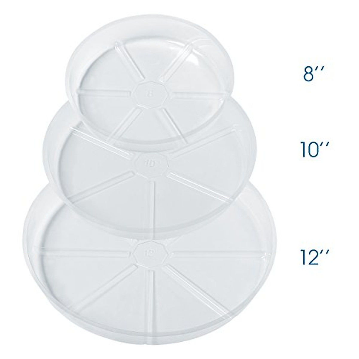 Idyllize 10 Piece of 12 inch Clear Plastic Plant Saucer Drip Trays for pots (12")