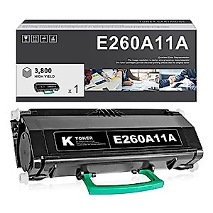 DOPHEN 1 Pack E260A11A - E260 E360 E460 E462 Series Black Print Toner Cartridge Replacement for Lexmark E260 E360 E460 E462 Series Printers (3,800 Pages)