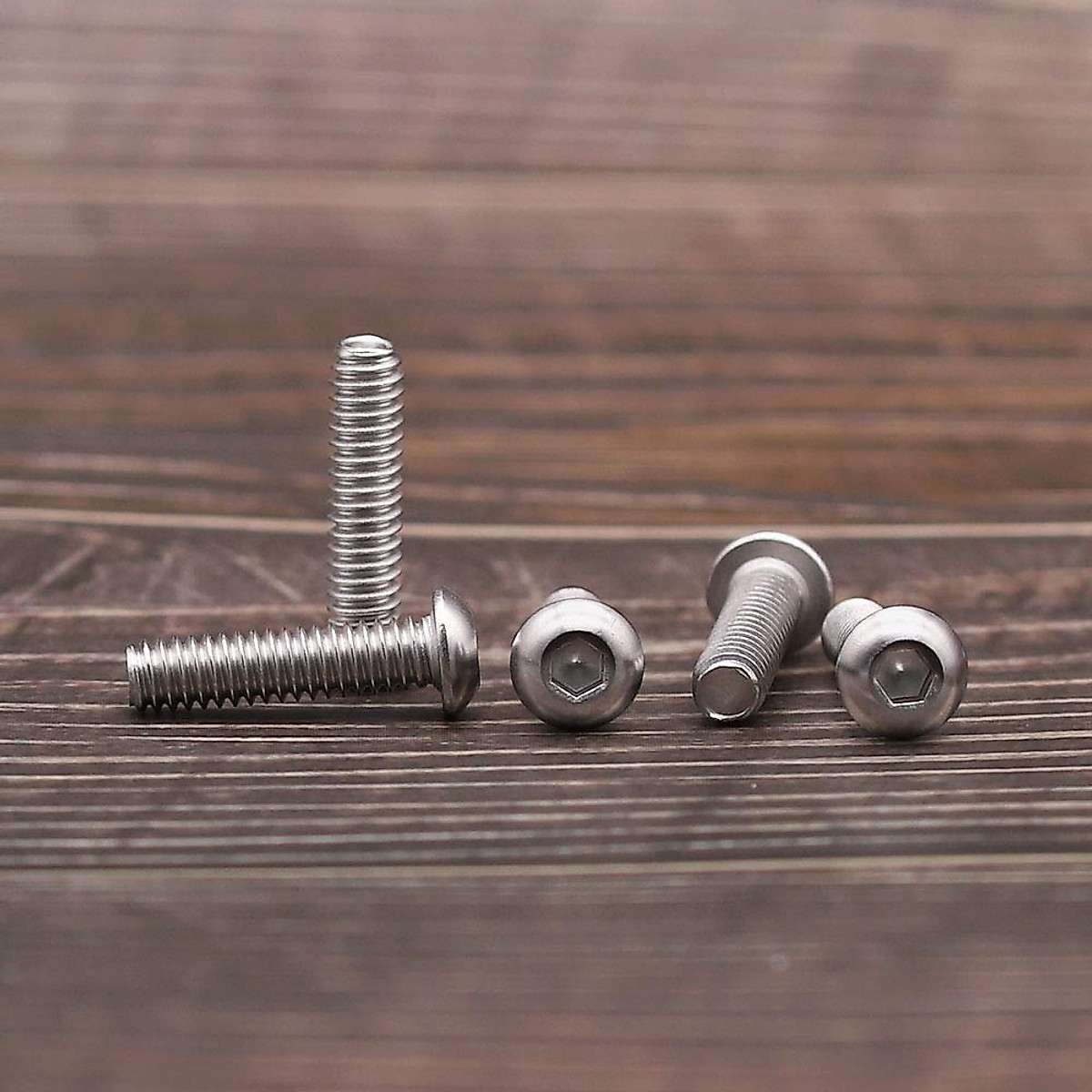 M6-1.0 x 8mm Button Head Socket Cap Bolts Screws, 304 Stainless Steel 18-8, Fully Machine Thread, Bright Finish, 25 PCS