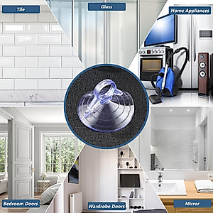 Balacoo 12 Pcs 45mm Clear Plastic Suction Cups with Loops for Glass Windows Windshield Tile Kitchen Bathroom Mirror Shower Wall Terrarium Car Window