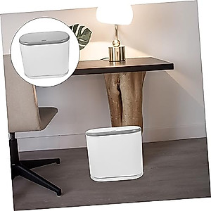 CRILSTYLEO Garbage Can Trash Can with Lid Toilet Trash Can Recycling Bin Reusable Trash Can Office Trash Can Trash Can Bathroom with Lid Litter Trash Can Trash Bin with Lid Abs White