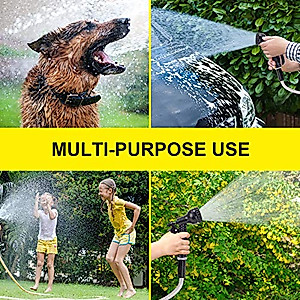 Metal water Hose 25 ft - Stainless Steel Water Hose with 2 Nozzles, Lightweight, Tangle Free & Kink Free, Heavy Duty, High Pressure, Flexible, Dog Proof