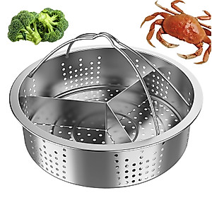 Stainless Steel Steamer Basket, Vegetable Steamer Basket Rack for Cooking, Instant Pot Steamer Basket Insert for Veggie Fish Seafood Broccoli Egg Cooking, Silve