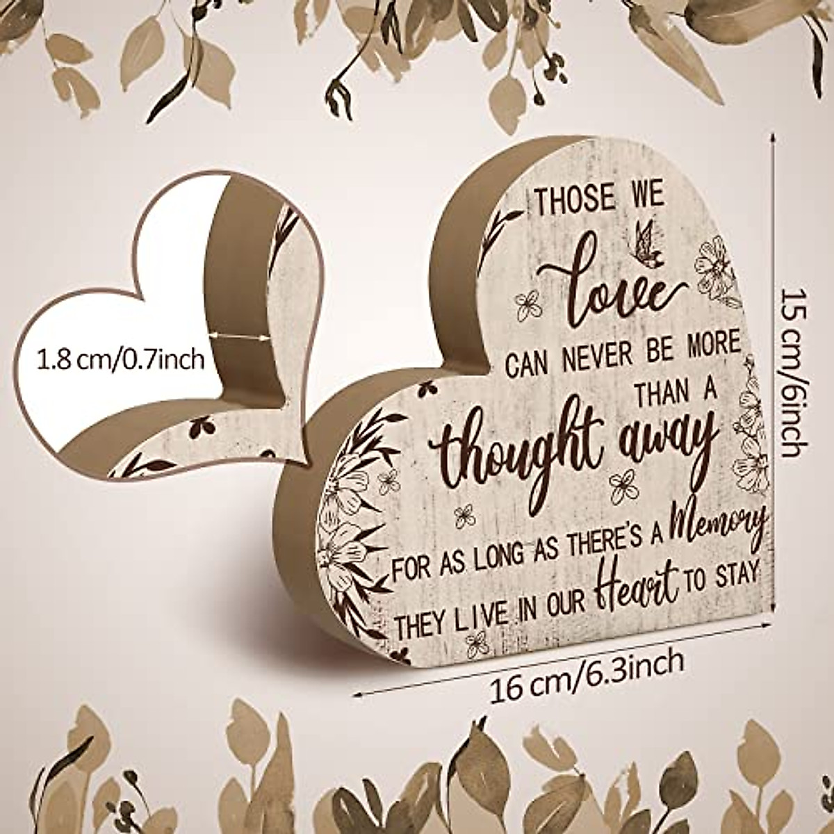 Sympathy Gift Memorial Heart Present for Loss of Loved One Bereavement Gift Bereavement Sign Grieving Gift Decorative Sign Plaque for Loss of Deceased Father Mother Son Brother Remembrance Condolence