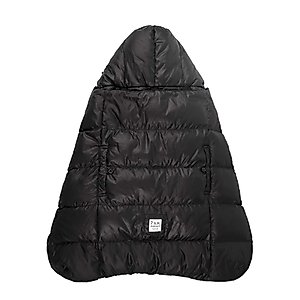 7AM Enfant Baby Carrier Cover - K-Poncho Universal Winter Ultra Soft Plush Lining, Multifunction Stroller & Car Seat Blanket Cover, Water Repellent Bunting Bag for Cold Weather | 0-3T