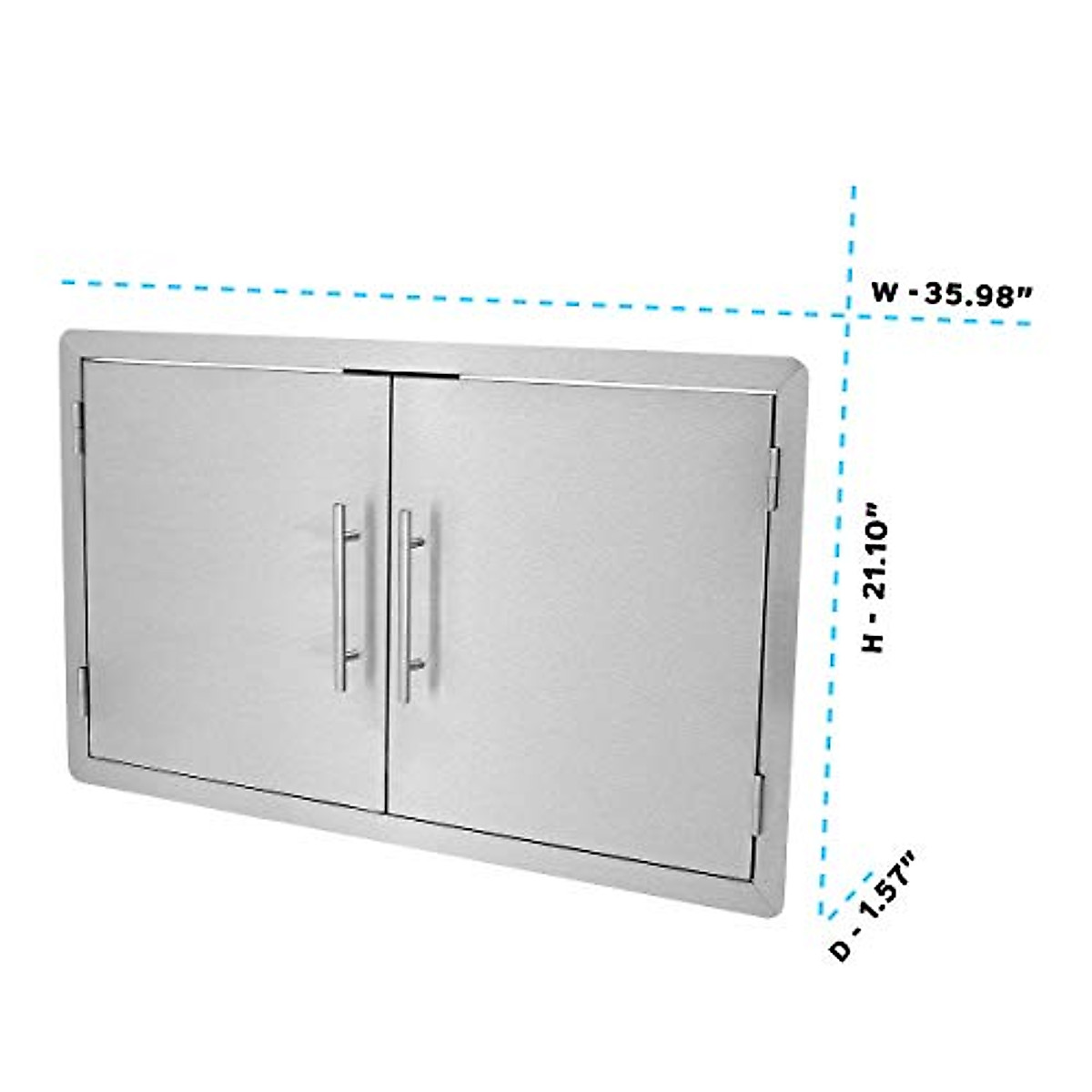 AdirHome Stainless Steel Grill Double Access Single-Face Door - Easy Install Heavy Duty Stainless Steel Rust Resistant Access Door with Chromium Plated Handle (36 Inch)