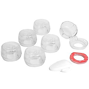 EUDEMON 1 Pack Oven Door Lock(White) & 6 Pack Stove Knob Cover(Clear) Bundle