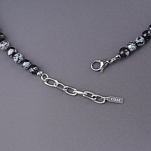 COAI Womens Mens Cross Snowflake Obsidian Necklace