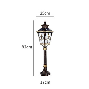 XMFXIAO LED 0.92m Brown Solar Post Light Street Light Outdoor IP65 Waterproof Retro Glass Aluminum Metal Home Super Bright Garden Villa Light Outdoor Landscape Street Light