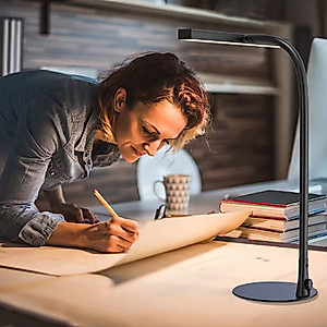 CELYST LED Desk Lamp, 10W Architect Desk Light with Flexible Gooseneck for Home Office, 3 Color Modes & 30 Brightness Levels Reading Lamp, Bright Tall Task Light for Piano, Computer, Table, Black