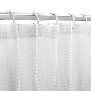BBiggood Sage Green Shower Curtain with Hook, Ombre Waffle Weave Fabric, Green and White Gradient Fabric Bathroom Decor Shower Set, Washable, 72"x72"