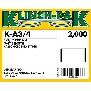 3/4" Klinch-Pak Stick Staples (10 Boxes Per Case) - AXXIS-K-A-3/4
