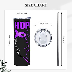 LIICHEES Hope For A Cure Sarcoidosis Awareness Stainless Steel Vacuum Insulated Tumbler 20oz Coffee Cups Travel Mug Water Cup with Leak-Proof Flip Lid Metal Straw Cleaning Brush