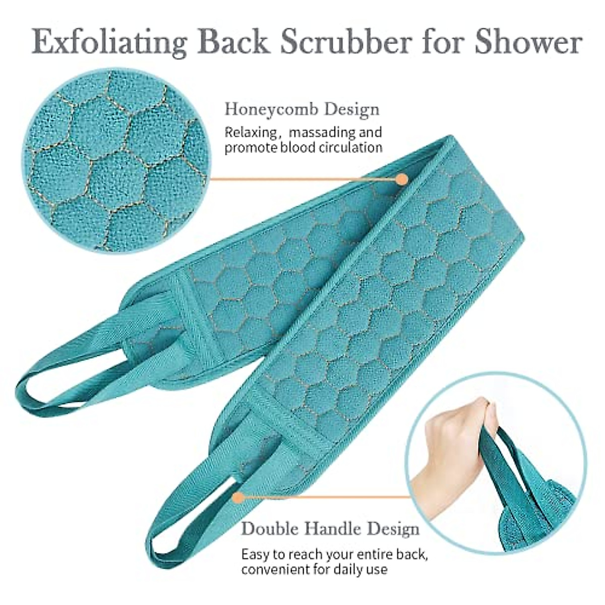 S&R PLKOP Exfoliating Body Scrubber Set -Exfoliating Glove,Back Scrubber and Shower Loofah for Women and Men Shower(3 Pack, Green)