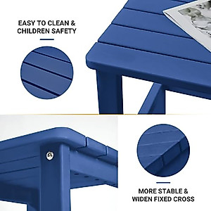 UDPATIO Outdoor Side Table for Patio, XL Square Adirondack Table Pool Composite Patio Table, HDPE End Tables for Outside Backyard, Pool, Indoor Companion, Easy Maintenance All Weather