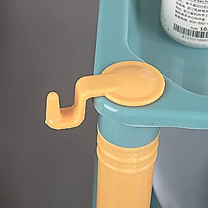 4-Tiers Normal Rectangular Multifunctional Storage Shelf Organizer Narrow Storage Rack for Kitchen or Bathroom (Blue+Yellow)