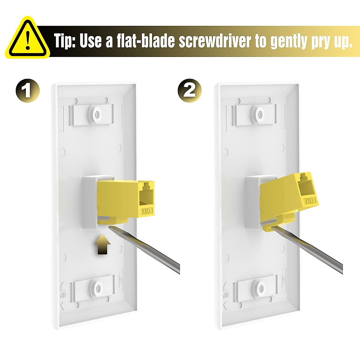 VCE CAT6 Keystone Coupler UL Listed 15-Pack, RJ45 Female to Female Insert Coupler UTP Ethernet Inline Coupler Blue+Red+Yellow