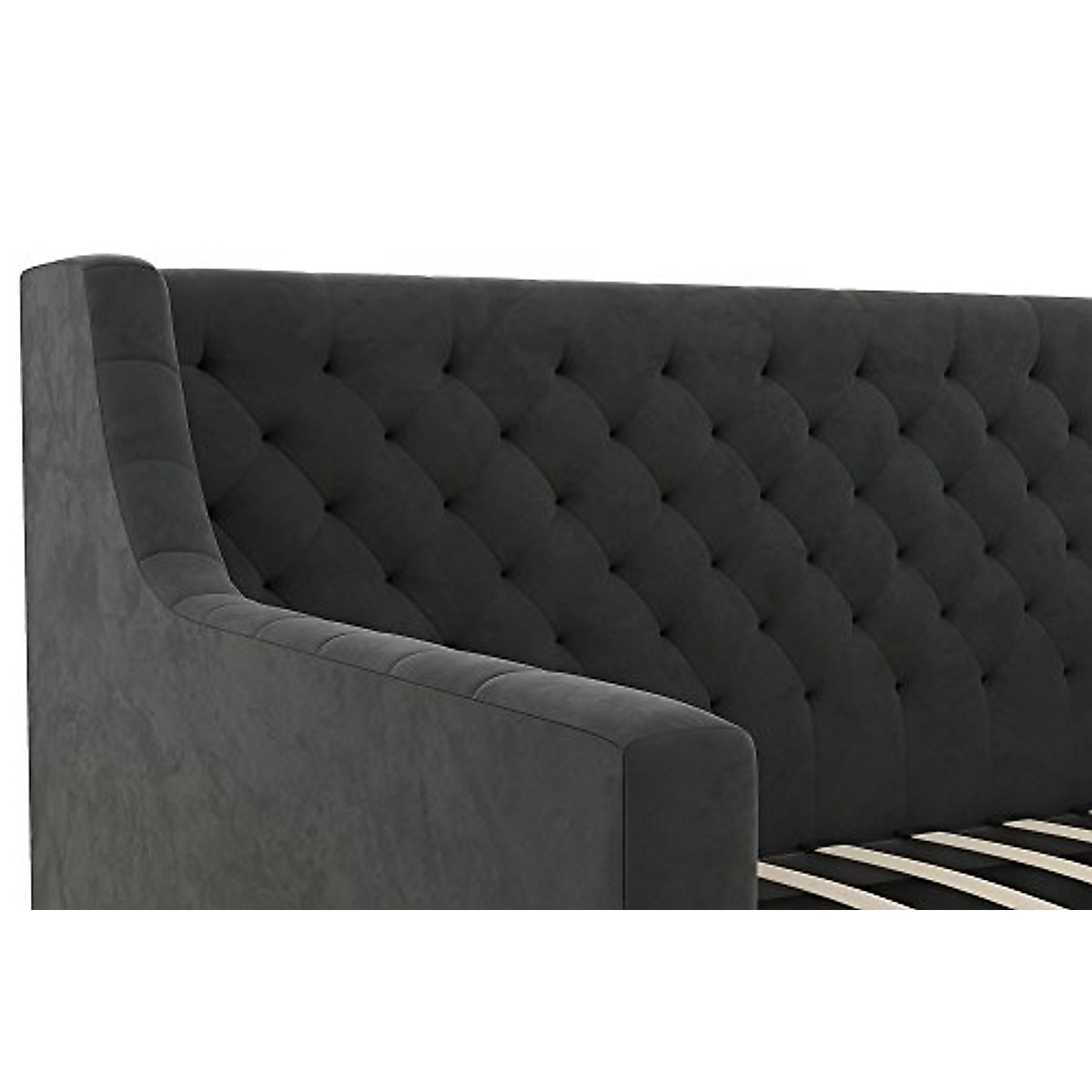 DHP Jordyn Diamond Tufted Upholstered Daybed/ Sofa Bed, Twin Size Frame, Gray Velvet