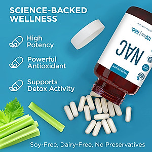 NAC Supplement (N-Acetyl Cysteine) - 1000 mg-Antioxidant Support - Promotes Liver Health and Detoxification - Boosts Lung and Immune Health - Vegetable Capsules - 120 Count - 60 Servings