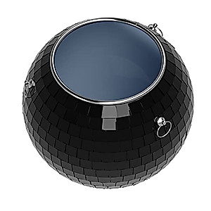 Sling and Stone Disco Ball Planter - Disco Ball Hanging Planter - Disco Ball Plant Hanger - Disco Ball Room Decor - Black Mirrored Exterior