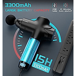 Massage Gun - Percussion Muscle Massage Gun for Athletes, Super Quiet Portable Electric Sport Massager, Handheld Deep Tissue Massager of Y8 Pro Max (Dark Black)