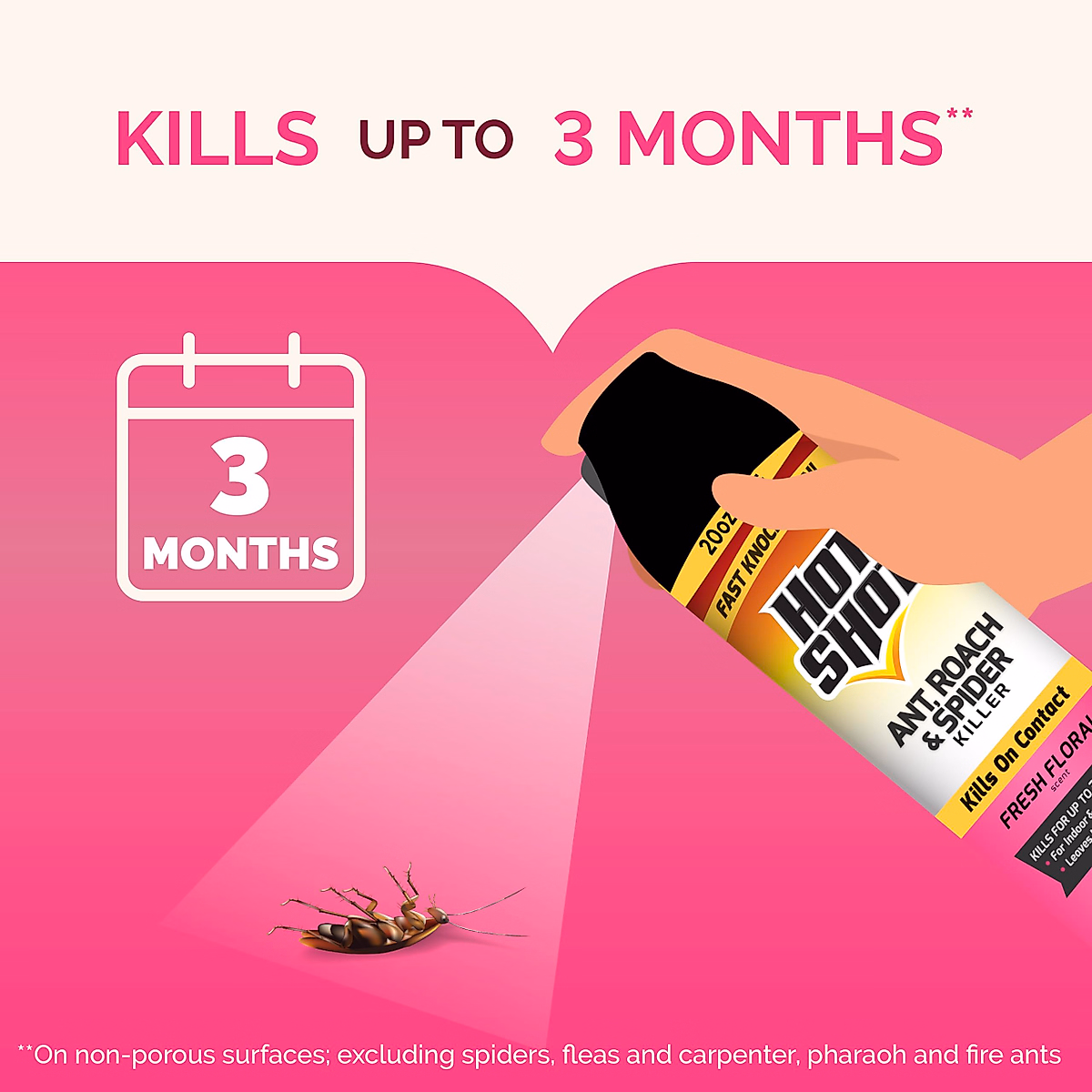 Hot Shot Ant, Roach, and Spider Killer, 20 oz, Fresh Floral Scent