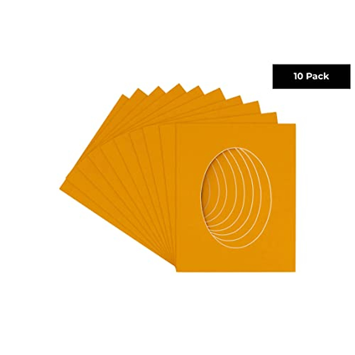 CountryArtHouse Golden Orange Acid Free 28x40 Oval Picture Frame Mat with White Core Bevel Cut for 26x38 Pictures - Fits 28x40 Frame - Pack of 10 Matboards