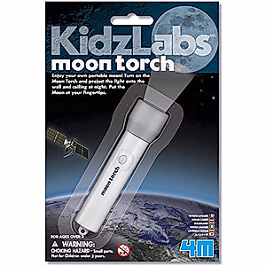 4M KidzLabs Moon Torch Projector Astronomy Science STEM Toys Educational Gift for Kids & Teens, Girls & Boys