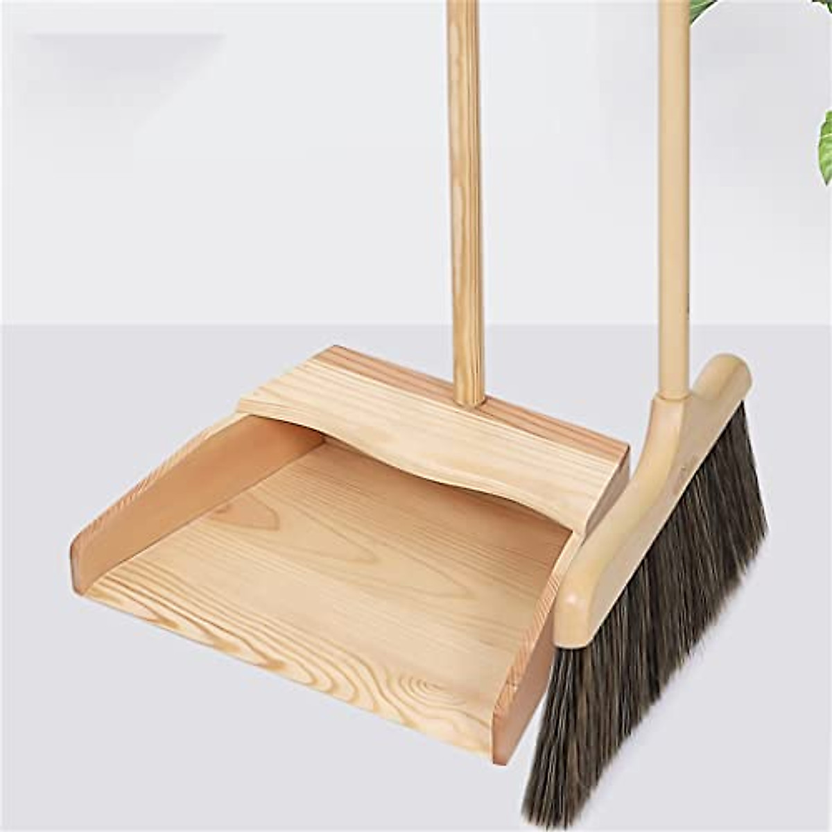 LYSLDH Sweeping Broom, Pig Bristles, Broom and Dustpan Set, Household Broom Combination, Soft Hair Sweeping Hair