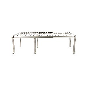 Spectrum Diversified Ashley Shelf Sturdy Steel Wire Storage Shelf & Cabinet Organizer, Expands to Fit Kitchen & Bathroom Cabinets, Rust-Resistant Finish, Satin Nickel