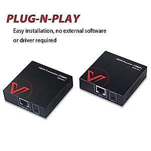 AV Access HDMI Extender Over Cat5e/6a/7 up to 1080P@60Hz 164ft/50m with IR Remote Control, FHD HDMI Balun, Supports PoE/PoC Function