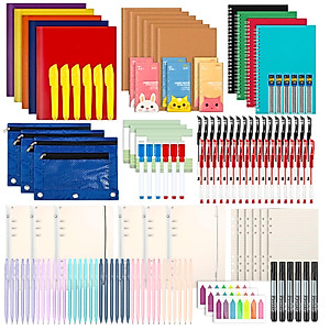 Lincia 156 Pack High School Back to School Supply Kits Essentials for High Schooler Utiles Escolares Supply Kits Back to School Essentials School Supply Boxes School Essentials Bundle Spiral Notebooks