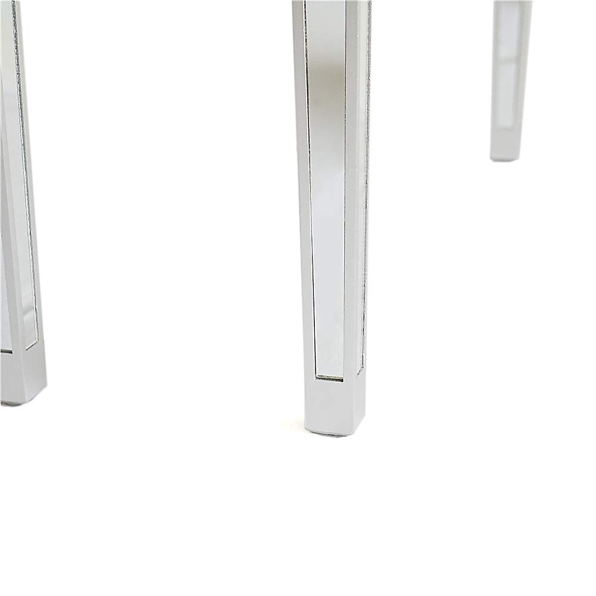 HomVent Mirrored Makeup Vanity Table for Women, Home Office Smooth Silver Finish Mirrored Console Table Writing Desk Mirrored Table Desk Modern Media Console Table with Drawers (2 Drawers)