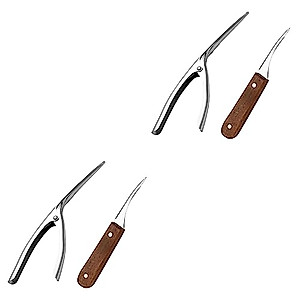 BESTonZON 2 Sets 2 Pcs Stainless Steel Shrimp Opener Household Cleaner Fish Scale Remover Kitchen Deveiner Seafood Shucker Seafood Cleaner Tool Stainess Steel Shrimp Peeler Prawn Deveiners