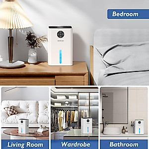 Dehumidifiers for Basement, 63OZ Dehumidifiers for Room with Auto Shut Off, Sleep Mode, Auto Defrosting, Efficient Quiet Portable Small Dehumidifier for Bathroom, Bedroom, Basement, RV