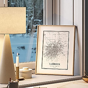 Dear Mapper Lubbock United States View Abstract Road Modern Map Art Minimalist Painting Black and White Canvas Line Art Print Poster Art Line Paintings Home Decor (Set of 3 Unframed) (24x36inch)