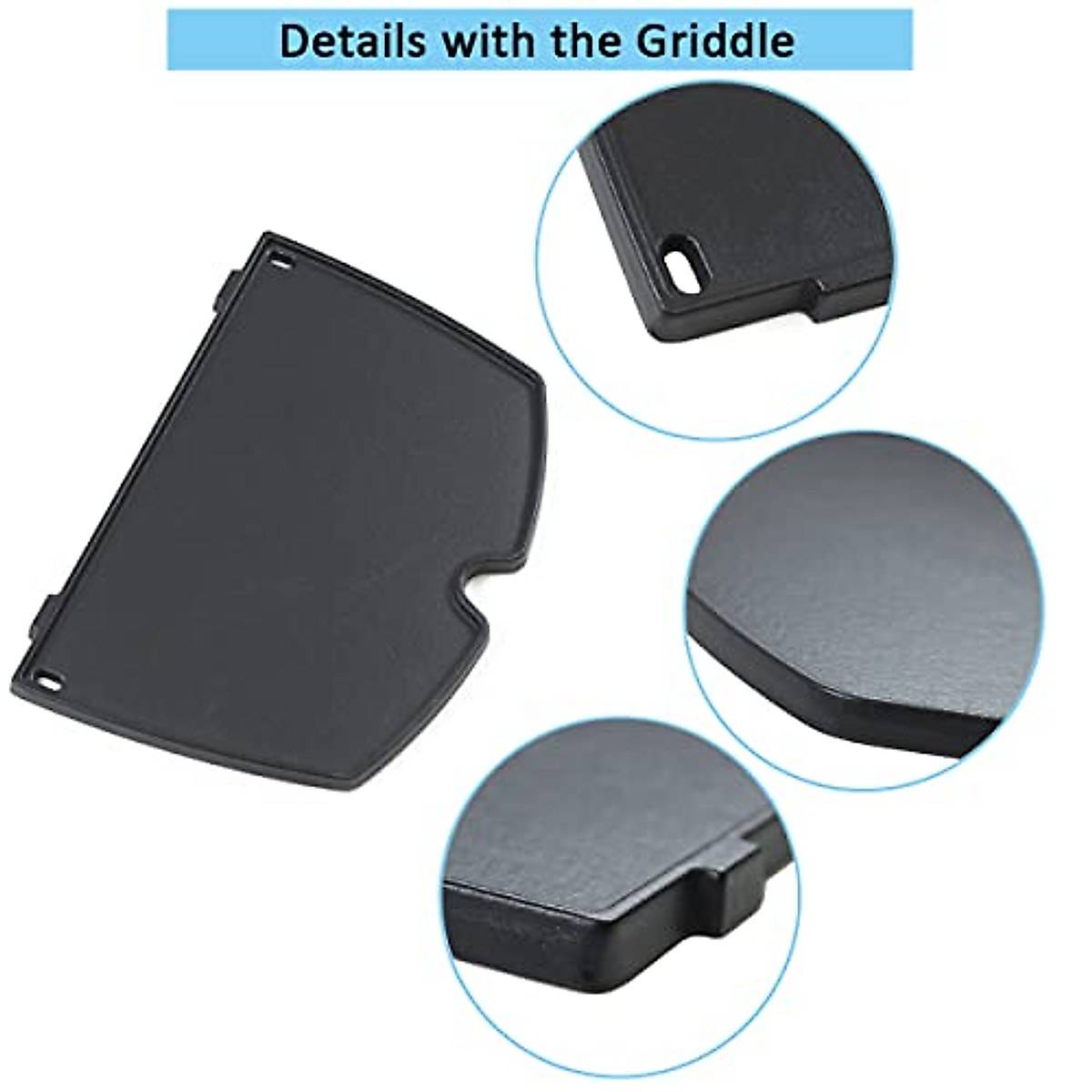 6558 Cast Iron Griddle for Weber Q100 Q120 Q140 Q1000 Q1200 Q1400 Series Gas Grills, 12.6 x 8.6 inch Cooking Plate for weber q1200 liquid propane grill Replacement Parts