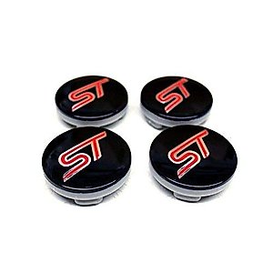 4PCS 54MM ST Racing Black RED Center Wheel HUB CAPS Emblem Cover CP9C-1A096-AA