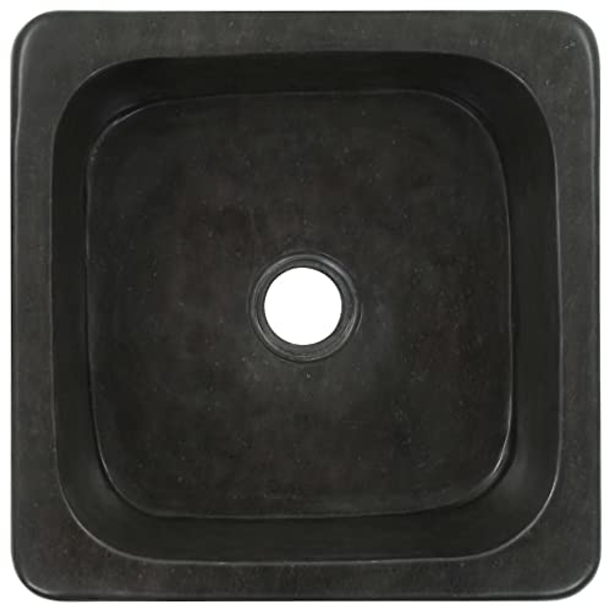 Sink 11.8"x11.8"x5.9" Riverstone Black,River Stone Sink Handmade Naturally-derived Stone Basin for Bathroom or Washroom Bathroom Fixtures, Bathroom Sinks
