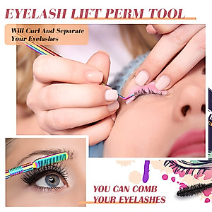 232 Pcs Lash Lift kit, 50 Lash Lift Rods Silicone Eyelash Pads 2 Eyelash Separator Tool with Separation Comb 100 Micro Swabs 50 Crystal Mascara Brushes 30 Pairs Eye Pads (Pink)