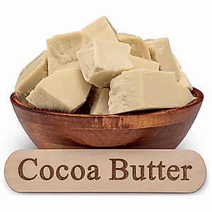 Raw Cocoa Butter 5 lbs. Bulk - 100% Pure Natural Unrefined FOOD GRADE Arriba Nacional Cacao Bean, Great For Chocolate Making, Soap, Lip Balm and Moisturizer For DIY Body Butters