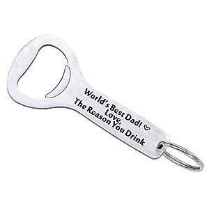Melix Home Dad Gifts Bottle Opener Keychain Fathers Day Present Beer Lover Gift Ideas for Dad Birthday Presents