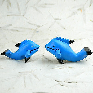 Wooden Instrument - Percussion Musical Tone Block Craft (4# - Dolphins Whistle Guiro)