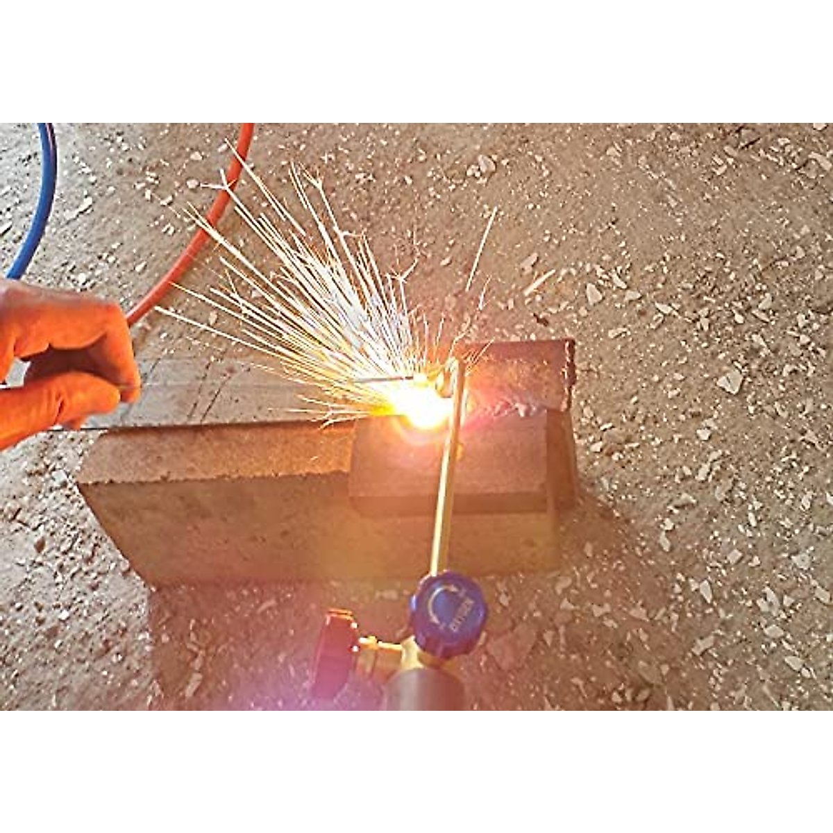 RTMMFG Oxygen MAPP Torch Kit Portable Cylinder Metal Stand, for Soldering, Brazing, Sparker, Protection glass, Extra nozzle(Gas Cylinders Not Included)