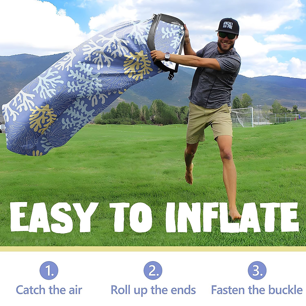 AlphaBeing Inflatable Lounger Beach Chair Accessories, Air Sofa Hammock Inflatable Couch for Camping Backyard Lakeside with Compression Sacks, Ideal Outdoor Gifts for Adults